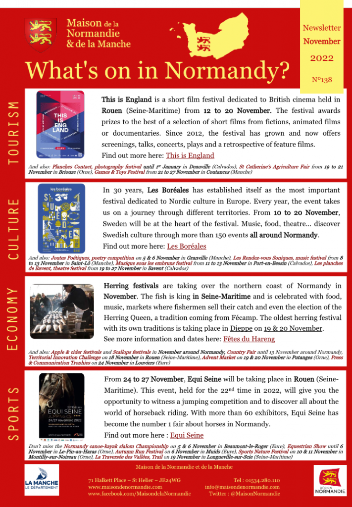 What's on in Normandy - November 2022 - Maison de la Normandie et de la ...