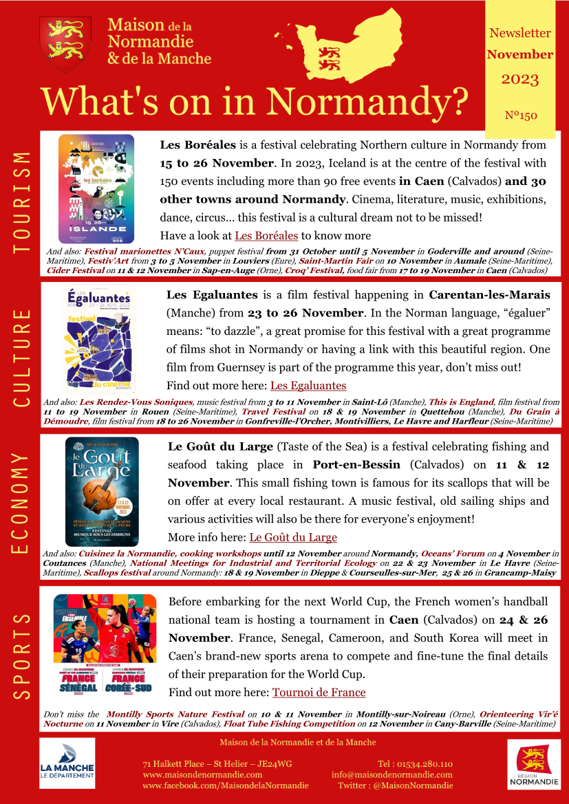 What's on in Normandy - November 2023 - Maison de la Normandie et de la ...